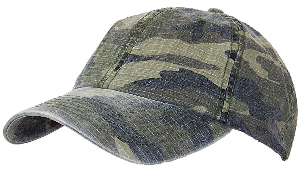 Mega Cap MG Unisex Unstructured Ripstop Camouflage, Camo, Size One Size