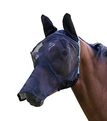 Shires Fine Mesh With Ears And Nose Fly Mask Extra Full Size Black