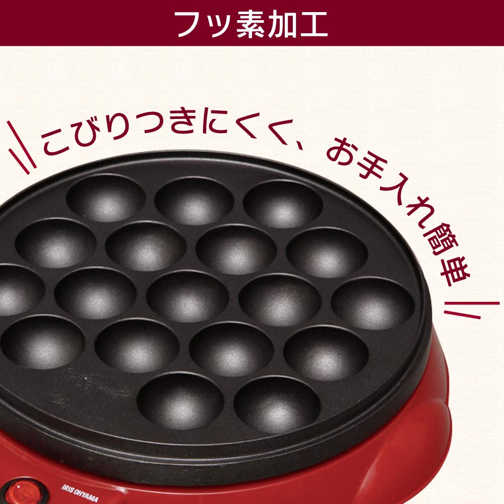 Iris takoyaki device Red ITY-18A-R