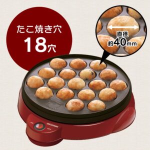 Iris takoyaki device Red ITY-18A-R