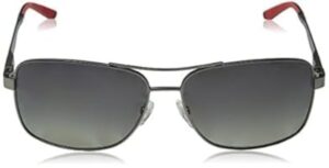 carrera men's 8014/s rectangular sunglasses, dark ruthenium/polarized gray, 61mm, 14mm