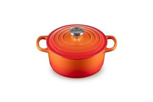 le creuset enameled cast iron signature round dutch oven, 2 qt., flame