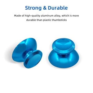 Gam3Gear Thumbsticks Analog Bullet Button Aluminum Custom Metal Replacement Joystick Thumb Sticks Buttons Hats Spare Parts Accessories for Playstation 4 PS4 DualShock 4 Modded Controllers Light Blue