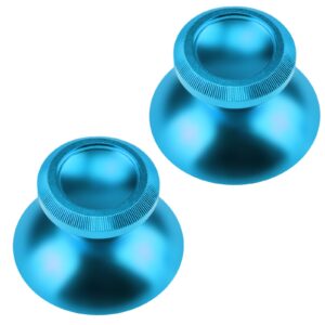 gam3gear aluminum alloy analog metal thumbstick thumb sticks buttons hats spare parts accessories modded for xbox one light blue (set of 2)