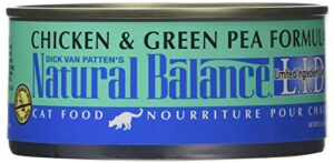 natural balance lid chicken & green pea formula canned cat food, 5.5 oz