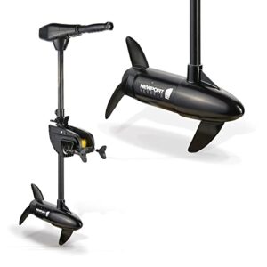 newport nv-series 62lb thrust saltwater transom mounted trolling electric trolling motor w/led battery indicator & 36" shaft