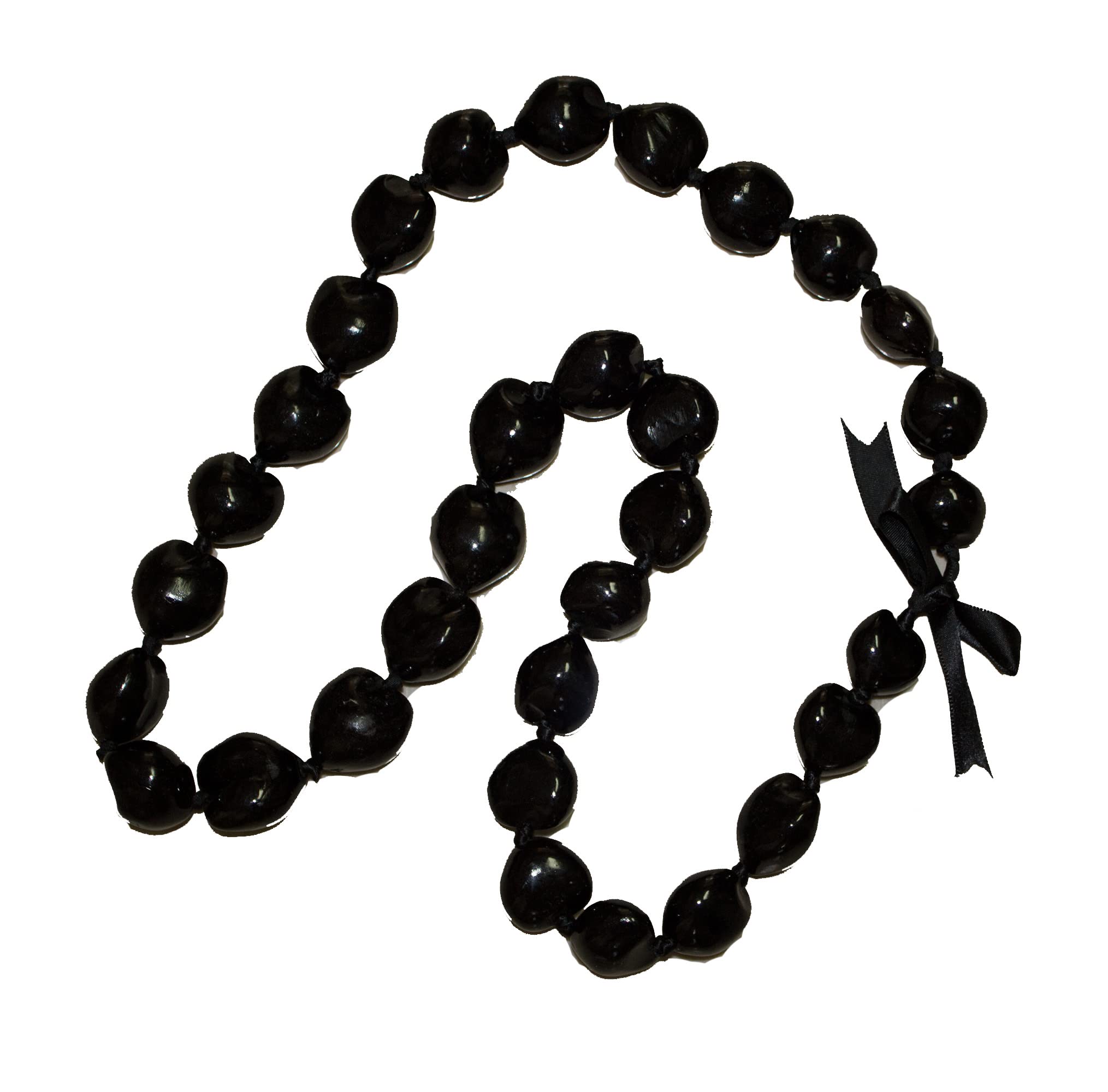 Rainbow Hawaiian Products Hawaii Kukui Nut Lei Necklace (Black)