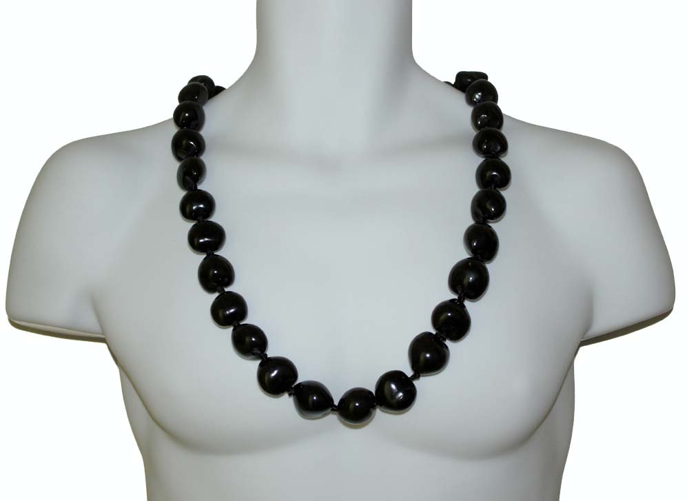 Rainbow Hawaiian Products Hawaii Kukui Nut Lei Necklace (Black)