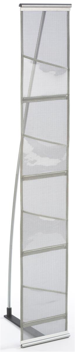 Displays2go Trade Show Magazine Literature Rack, Portable, Floor Standing, Carry Bag (4 Pocket)