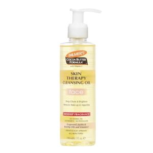 palmer's cocoa butter skin therapy cleansing facial oil, gentle makeup remover for face, rosehip fragrance, 6.5 ounce