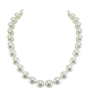 kenneth jay lane 14mm pearl strand necklaces (18", white)