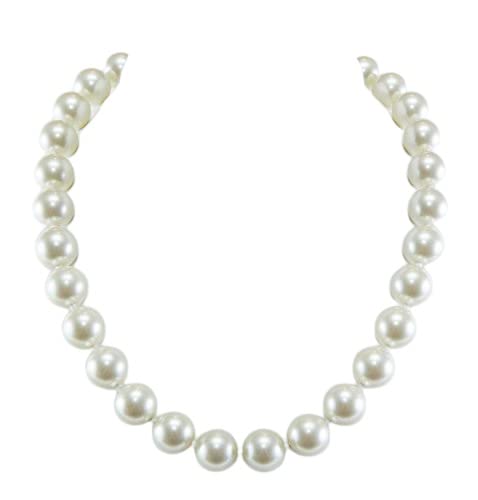 Kenneth Jay Lane 14mm Pearl Strand Necklaces (18", White)