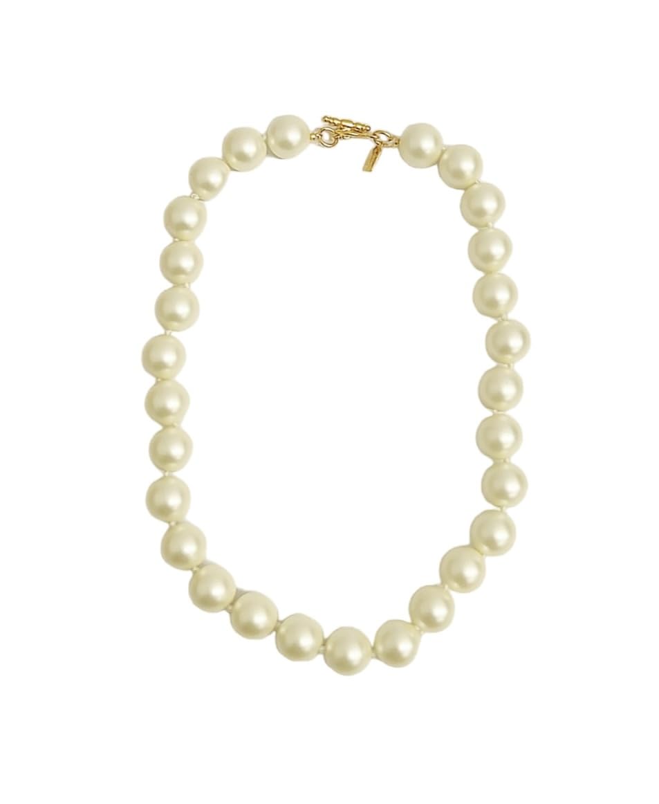 Kenneth Jay Lane 14mm Pearl Strand Necklaces (18", White)