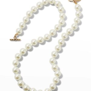 Kenneth Jay Lane 14mm Pearl Strand Necklaces (18", White)