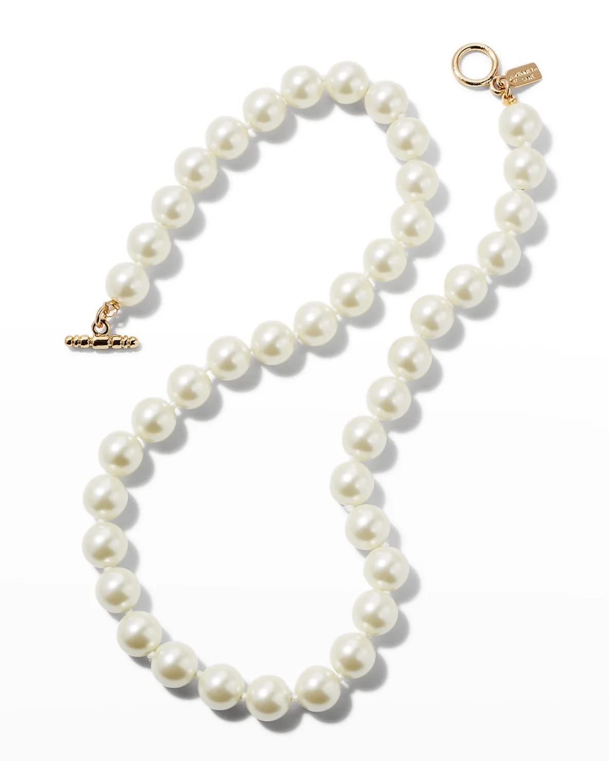 Kenneth Jay Lane 14mm Pearl Strand Necklaces (18", White)