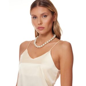 Kenneth Jay Lane 14mm Pearl Strand Necklaces (18", White)