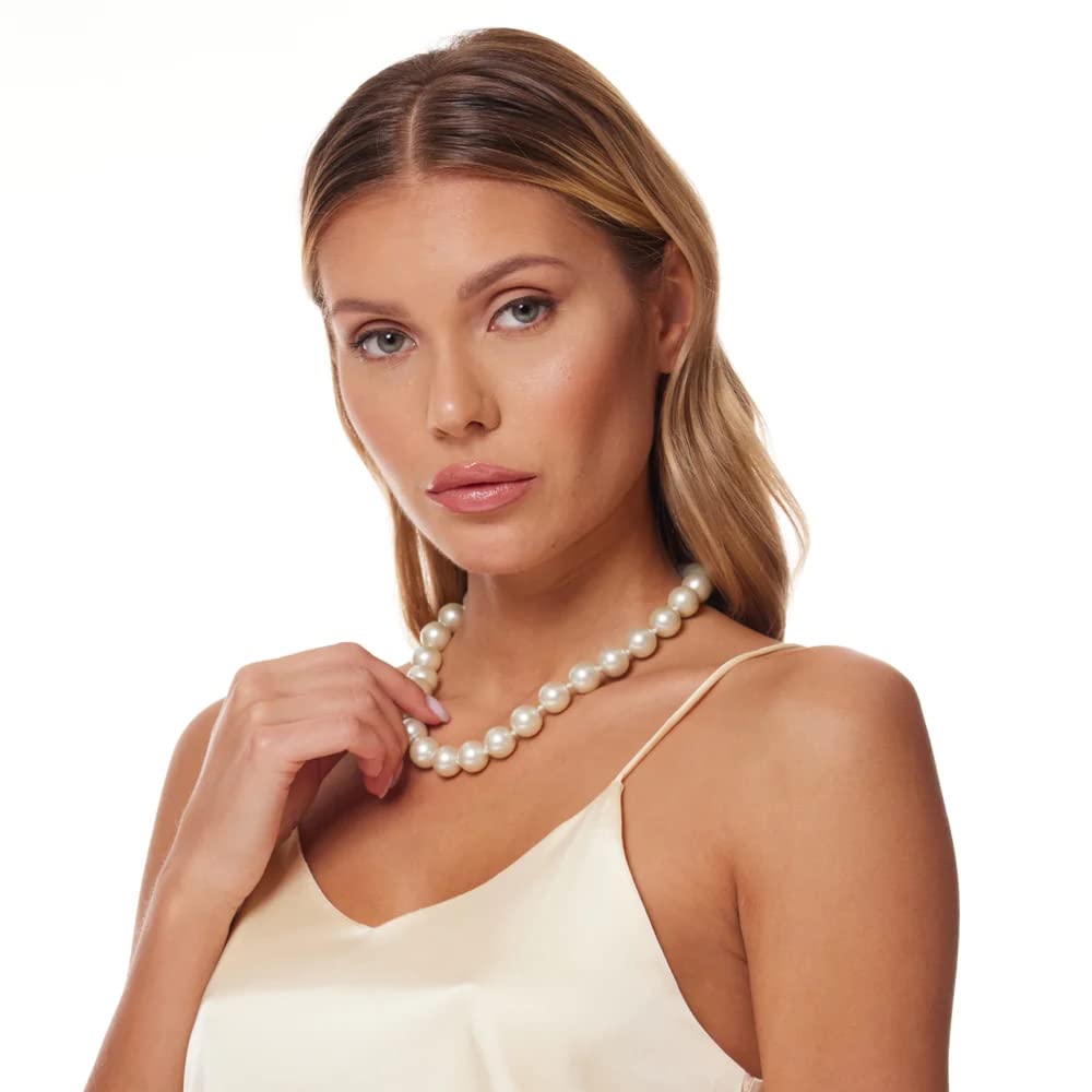 Kenneth Jay Lane 14mm Pearl Strand Necklaces (18", White)