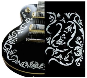 jockomo cowboy fancy vine wt guitar bass inlay sticker