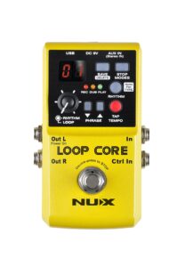 nux loop core guitar effect pedal looper 6 hours recording time, 99 user memories, drum patterns with tap tempo