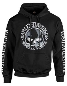 harley-davidson men's sweatshirt willie g skull h-d pullover black 30296648