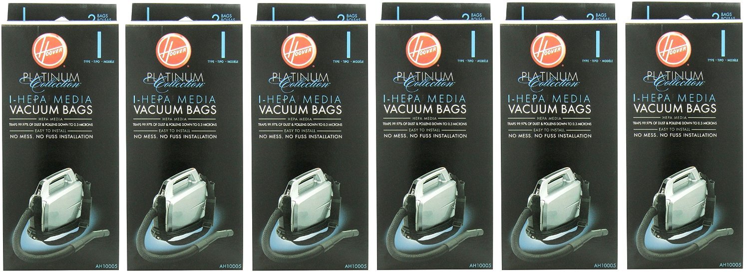 Hoover Type I HEPA Bag , AH10005 (6 Packs of 2: Total 12 bags)