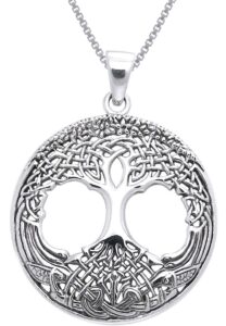 jewelry trends sterling tree of life silver celtic growth pendant necklace 18"