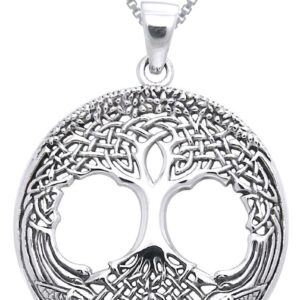 Jewelry Trends Sterling Tree of Life Silver Celtic Growth Pendant Necklace 18"