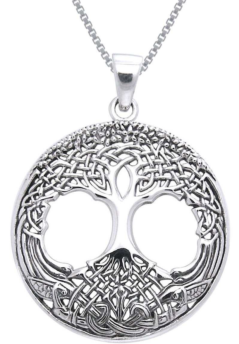 Jewelry Trends Sterling Tree of Life Silver Celtic Growth Pendant Necklace 18"