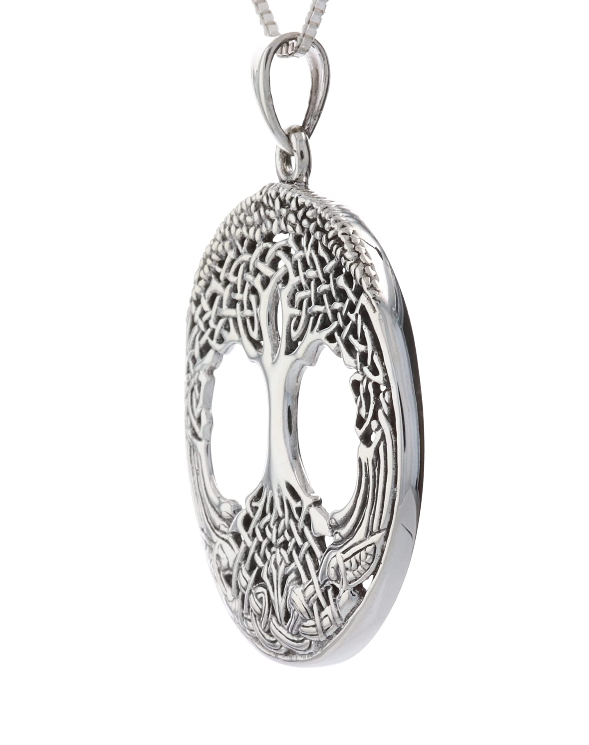 Jewelry Trends Sterling Tree of Life Silver Celtic Growth Pendant Necklace 18"