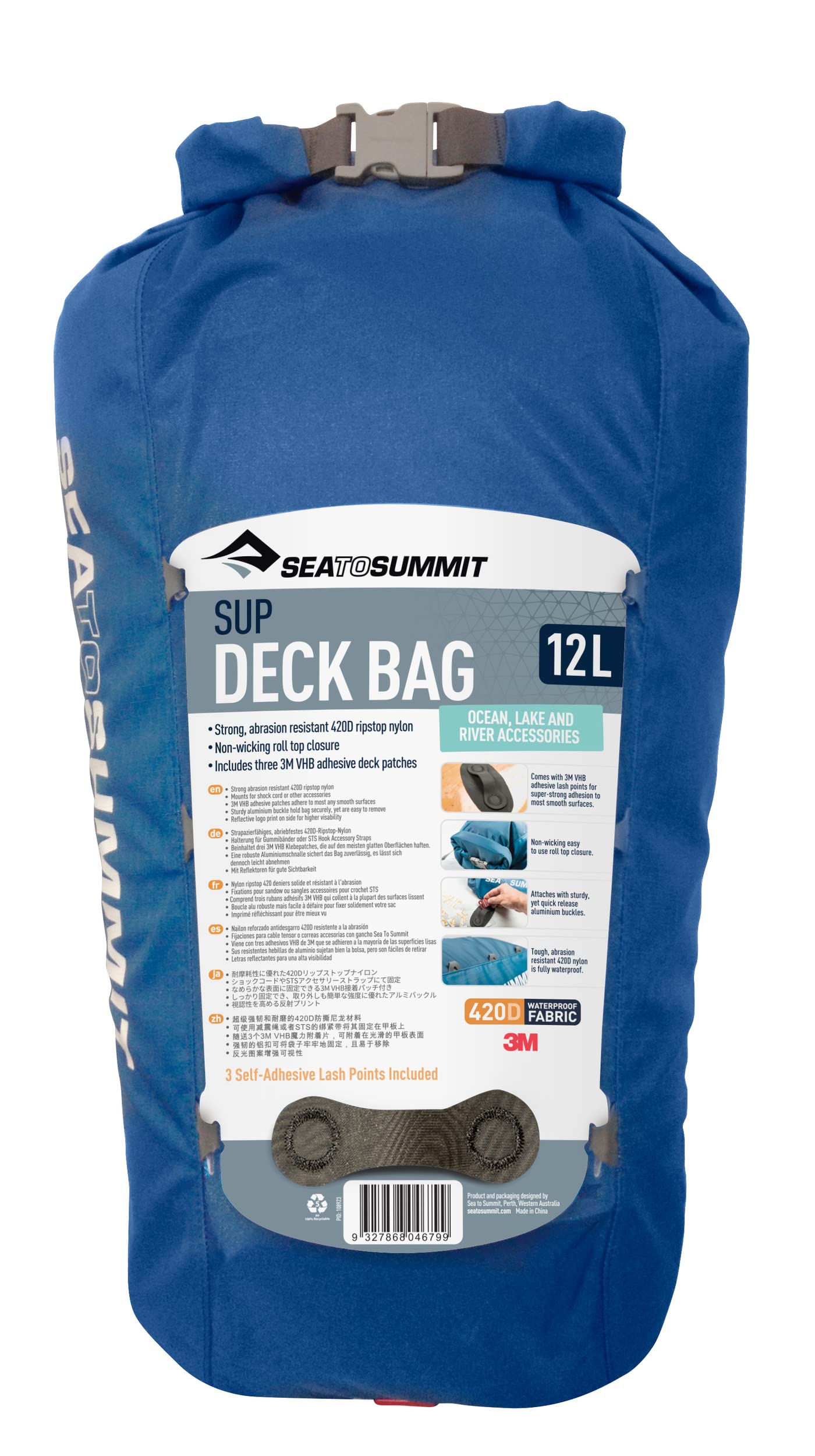 Sea to Summit SUP Deck Bag, Stand-Up 12L Paddleboard Dry Bag, Blue