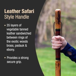 Brazos Rustic Wood Walking Stick, Hickory, Traditional Safari Style Handle, for Men & Women, Made in The USA, 58" Natural