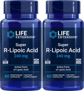 life extension super r-lipoic acid 240 mg, 60 vegetarian capsules (pack of 2)