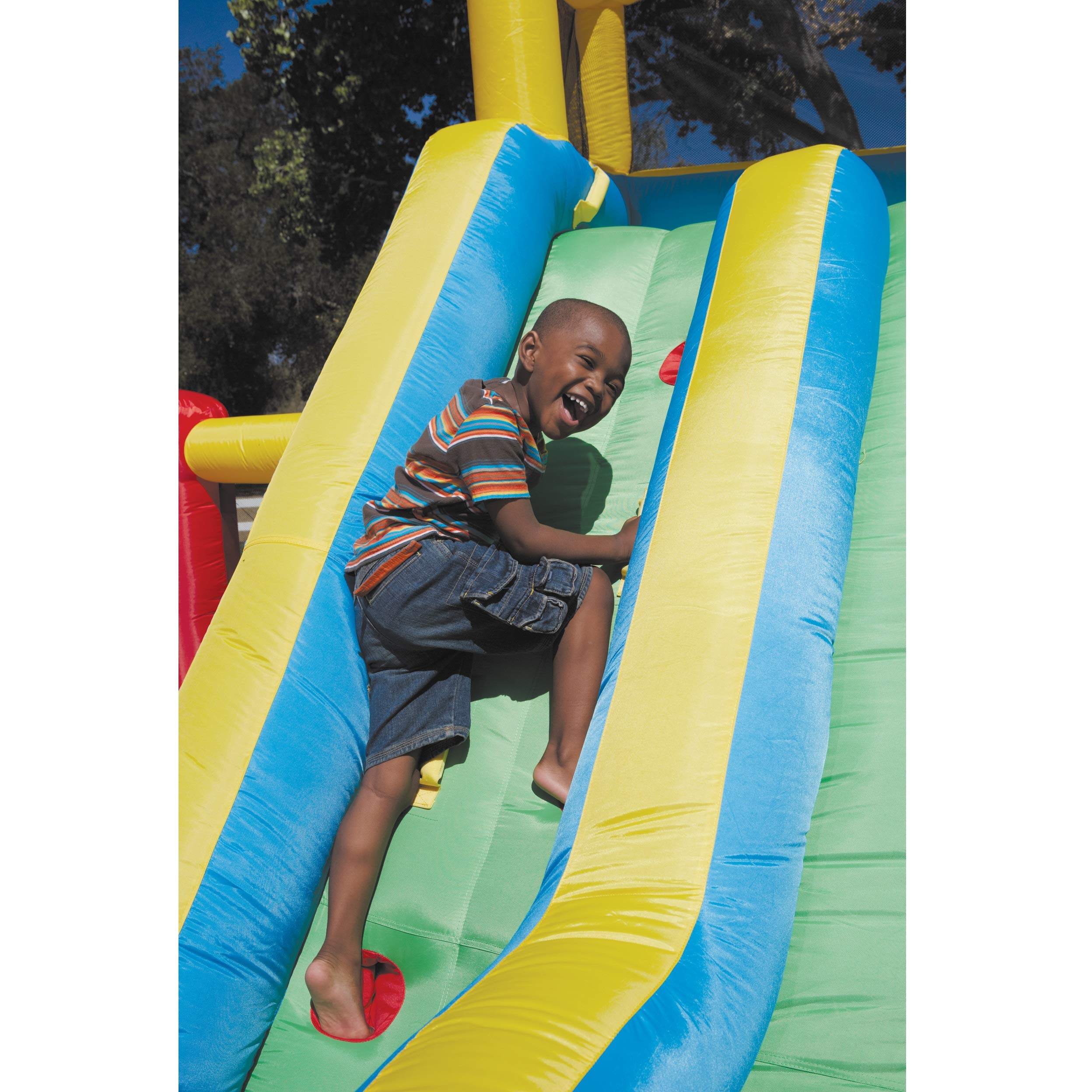 Little Tikes Giant Inflatable Slide Bouncer with Heavy Duty Bouncer, Multicolor, Model: