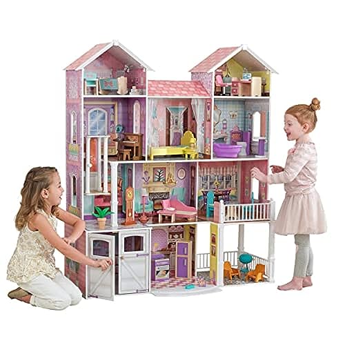 KidKraft Country Estate Wooden Dollhouse for 12" Dolls with 31Piece Accessories