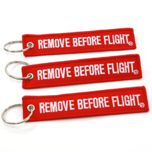 rotary13b1 remove before flight key chain - 3 pack red