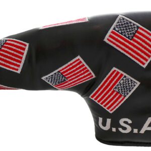 USA Patriotic Golf Putter Cover Head Covers Black Red White Blue blade Style Classic Traditional Headcover Putters Limited Edition