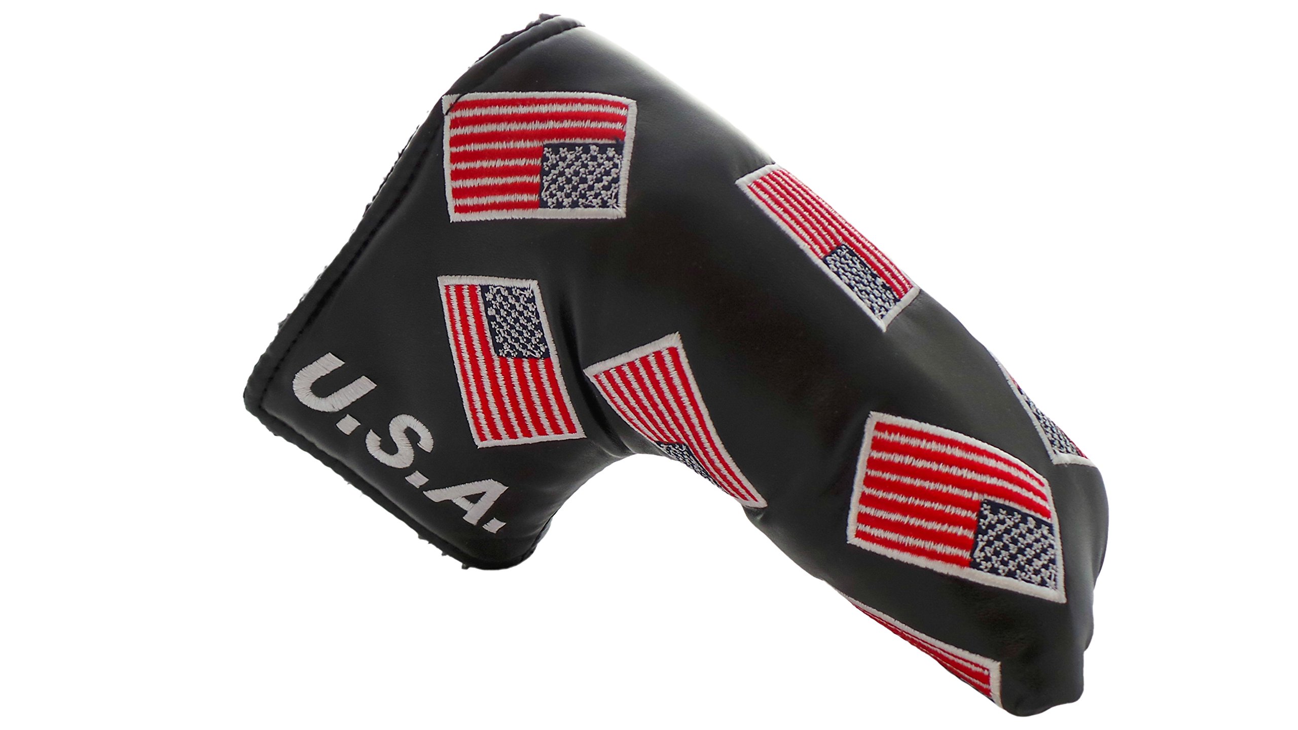 USA Patriotic Golf Putter Cover Head Covers Black Red White Blue blade Style Classic Traditional Headcover Putters Limited Edition