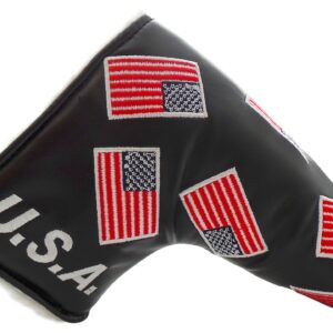 USA Patriotic Golf Putter Cover Head Covers Black Red White Blue blade Style Classic Traditional Headcover Putters Limited Edition