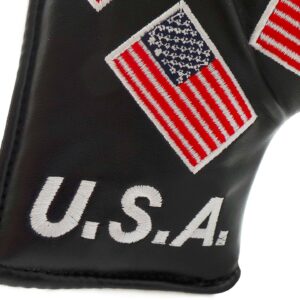 USA Patriotic Golf Putter Cover Head Covers Black Red White Blue blade Style Classic Traditional Headcover Putters Limited Edition