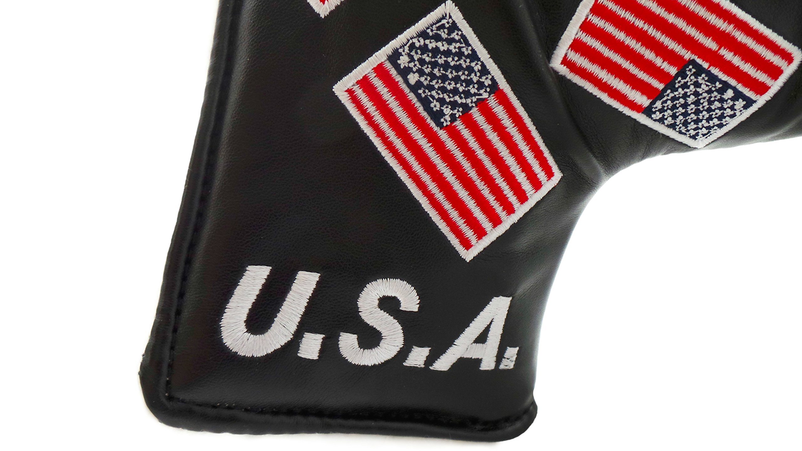 USA Patriotic Golf Putter Cover Head Covers Black Red White Blue blade Style Classic Traditional Headcover Putters Limited Edition