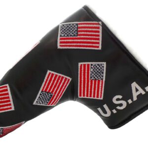 USA Patriotic Golf Putter Cover Head Covers Black Red White Blue blade Style Classic Traditional Headcover Putters Limited Edition