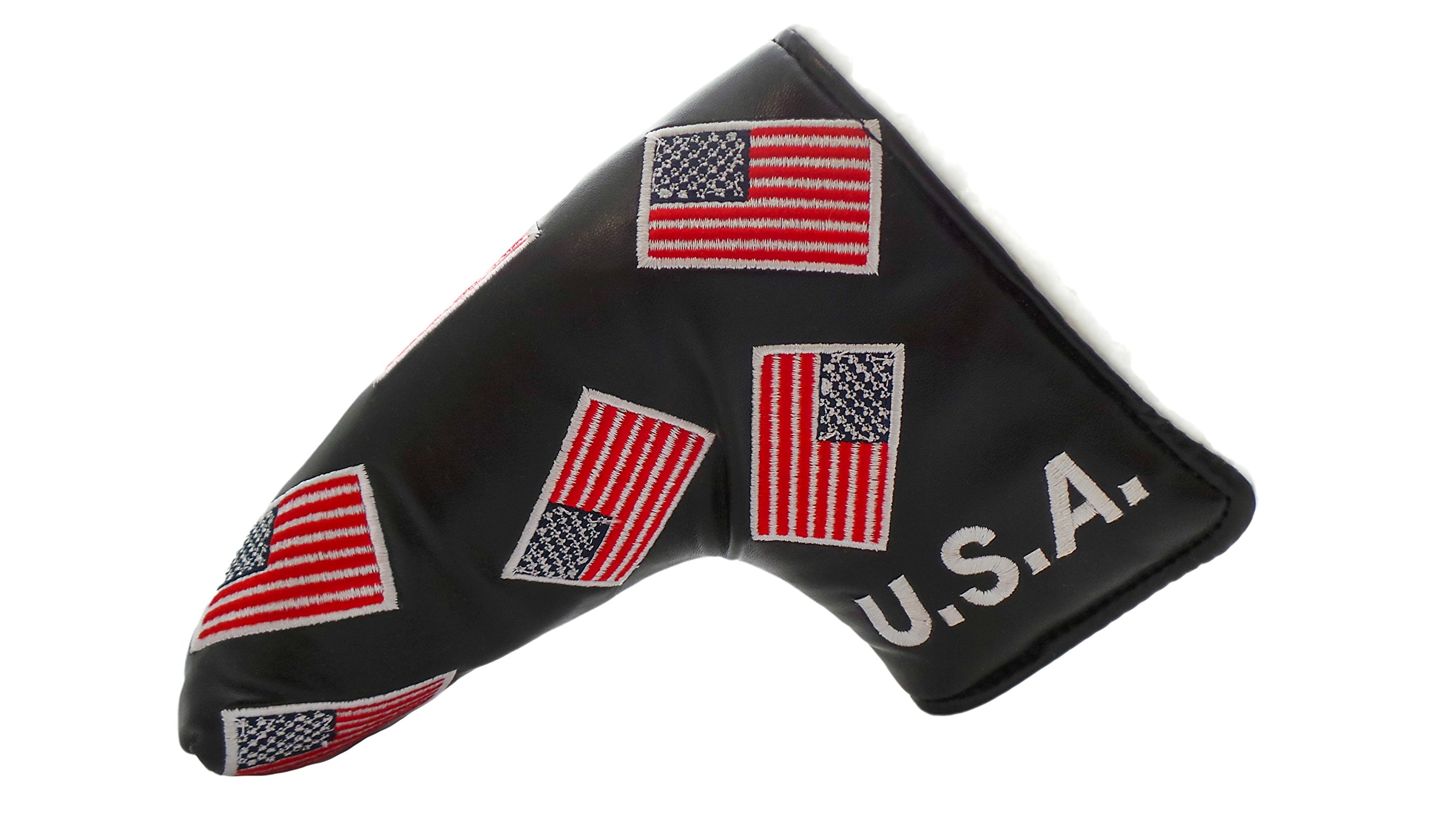 USA Patriotic Golf Putter Cover Head Covers Black Red White Blue blade Style Classic Traditional Headcover Putters Limited Edition