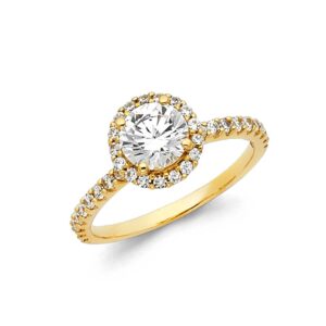 14k yellow gold wedding engagement ring - size 5.5