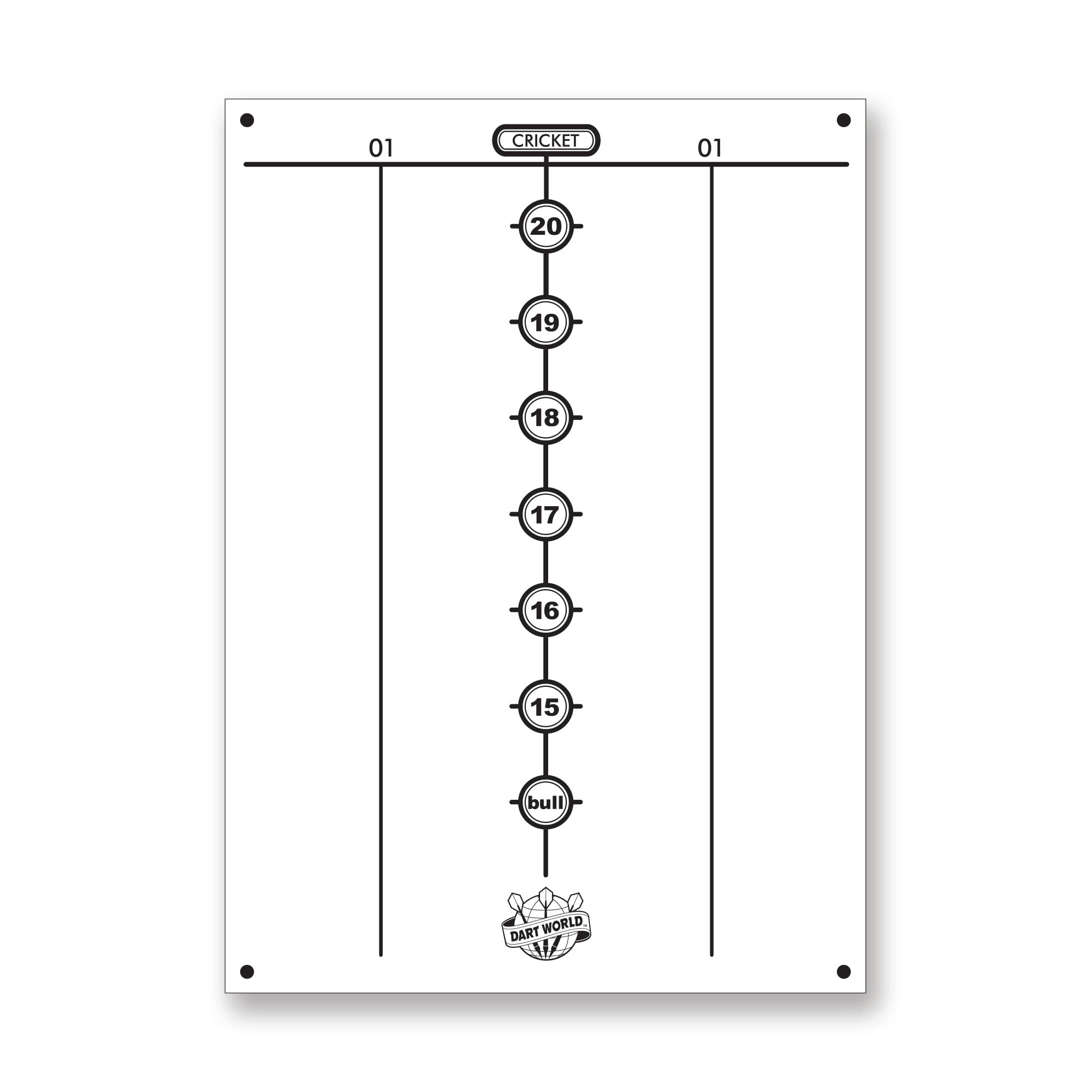 Dart World Dry Erase Scoreboard - Compact Easy-to-Use Scoring Tool for Darts, Billiards, and More