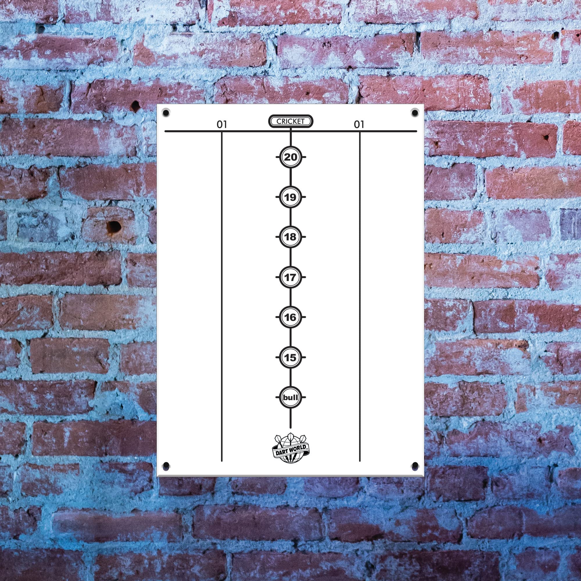 Dart World Dry Erase Scoreboard - Compact Easy-to-Use Scoring Tool for Darts, Billiards, and More