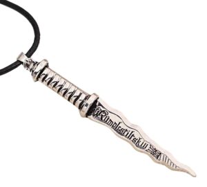 'once upon a time' inspired rumpelstiltskin dagger pendant necklace