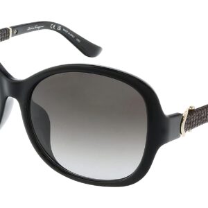 Salvatore Ferragamo SF744SLA 001 Sunglasses Black/Grey Gradient Lenses 59mm