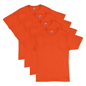 hanes mens essentials short sleeve t-shirt value pack (4-pack) athletic t shirts, orange, small us