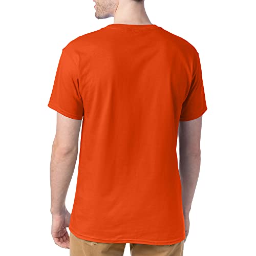 Hanes mens Essentials Short Sleeve T-shirt Value Pack (4-pack) athletic t shirts, Orange, Small US