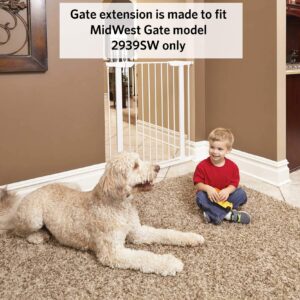 MidWest Homes for Pets Steel Pet Gate Extension; Pet Gate Extension Measures 6' Wide x 39' High in Soft White (Fits MW Model # 2939SW)